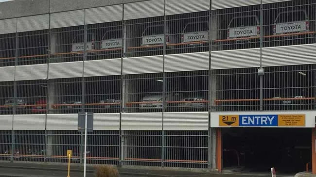 Lineup Of Toyota Hilux's In ICC Car Park