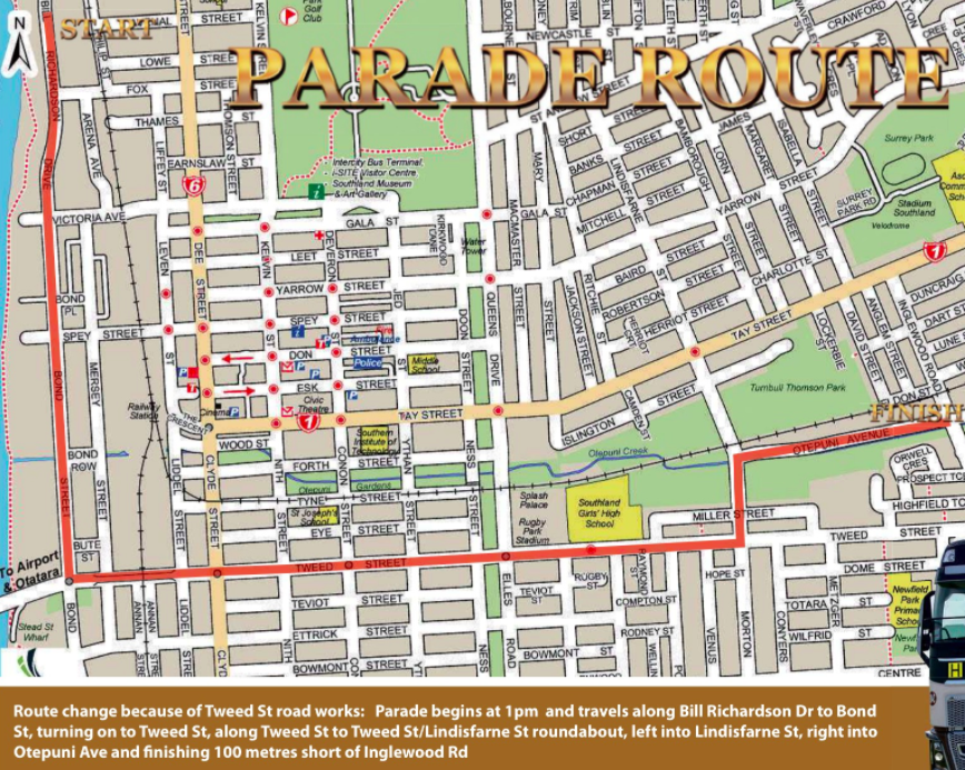 Sunday's Truck Parade Route