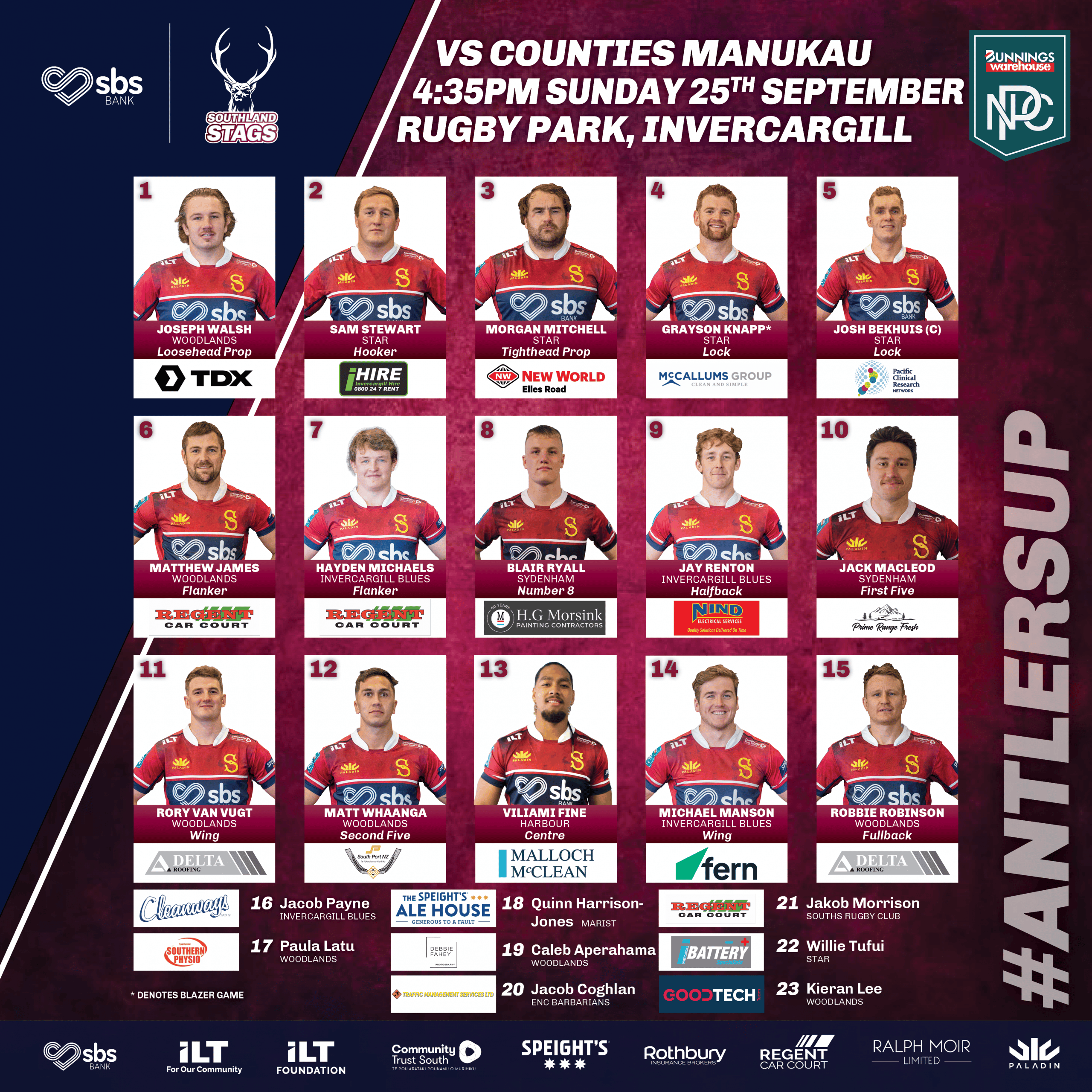 Southland Stags vs Counties Manukau Steelers