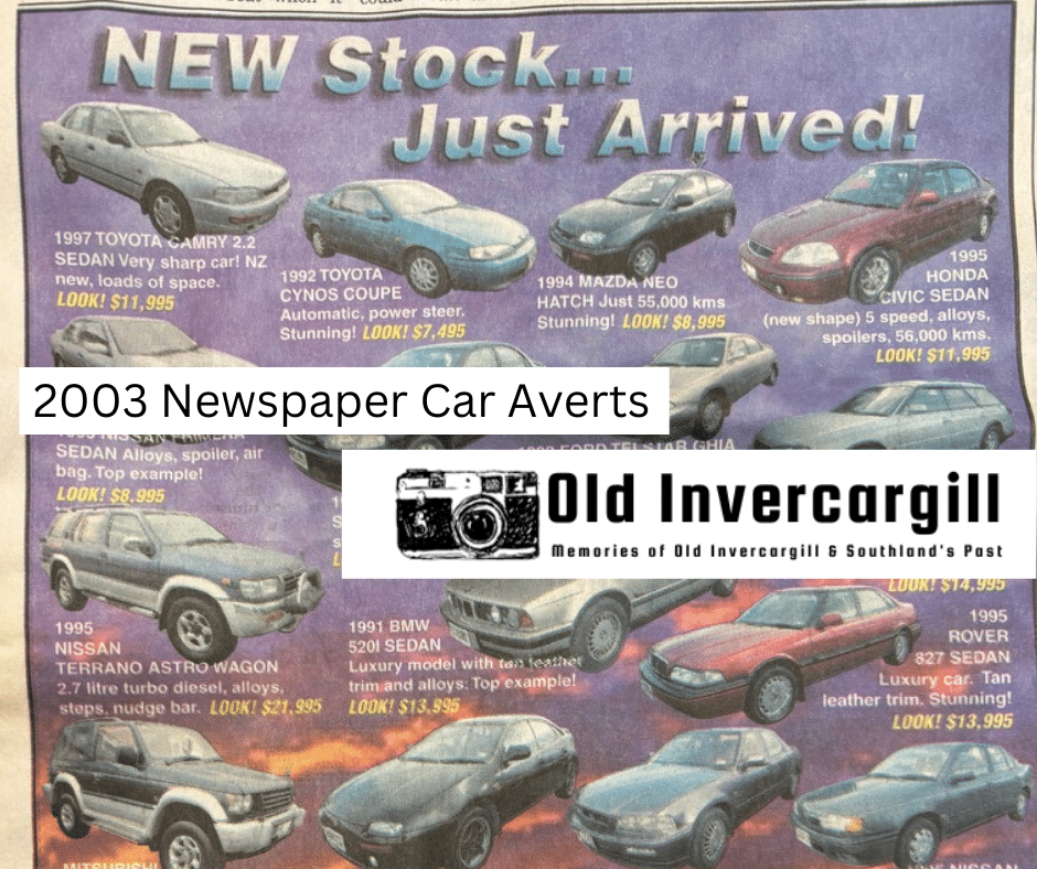 Old Invercargill Flashback - 2003 Car Sales Adverts